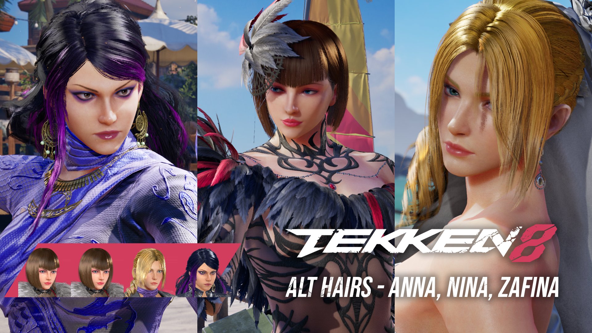 TekkenMods - Alt hairs - Anna, Nina, Zafina