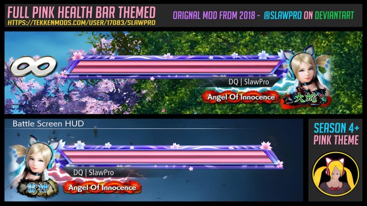 TekkenMods - Full Pink Health Bar Themed (Season 4+)